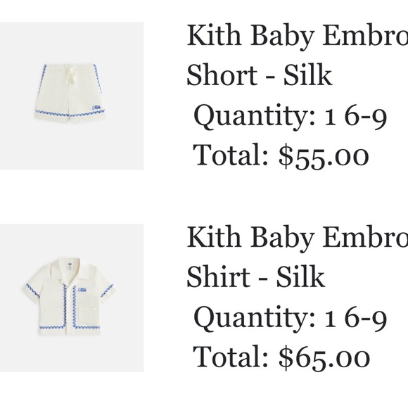 Kith | Matching Sets | Kith Baby Embroidered Silk Set | Poshmark